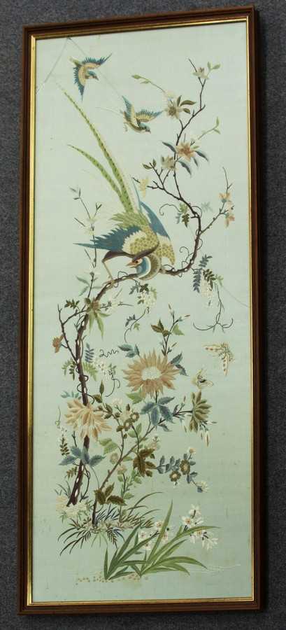 Lot 239 - A Chinese silkwork picture depicting an