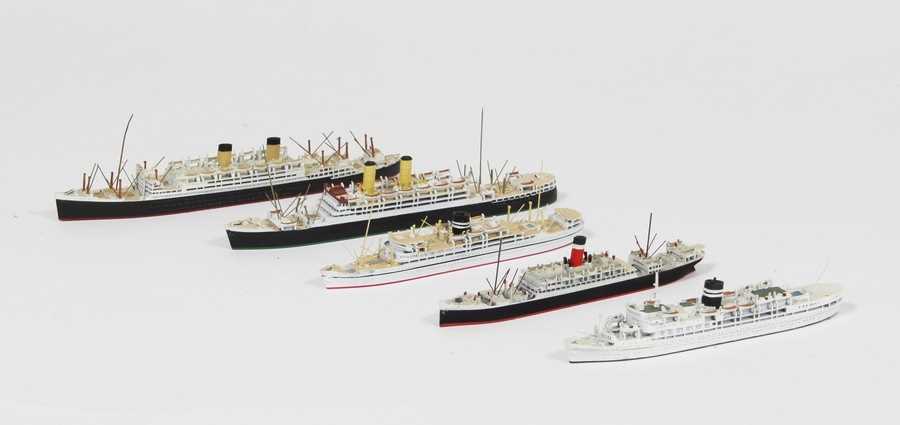 Lot 341 - Five Albatros waterline ship models,
