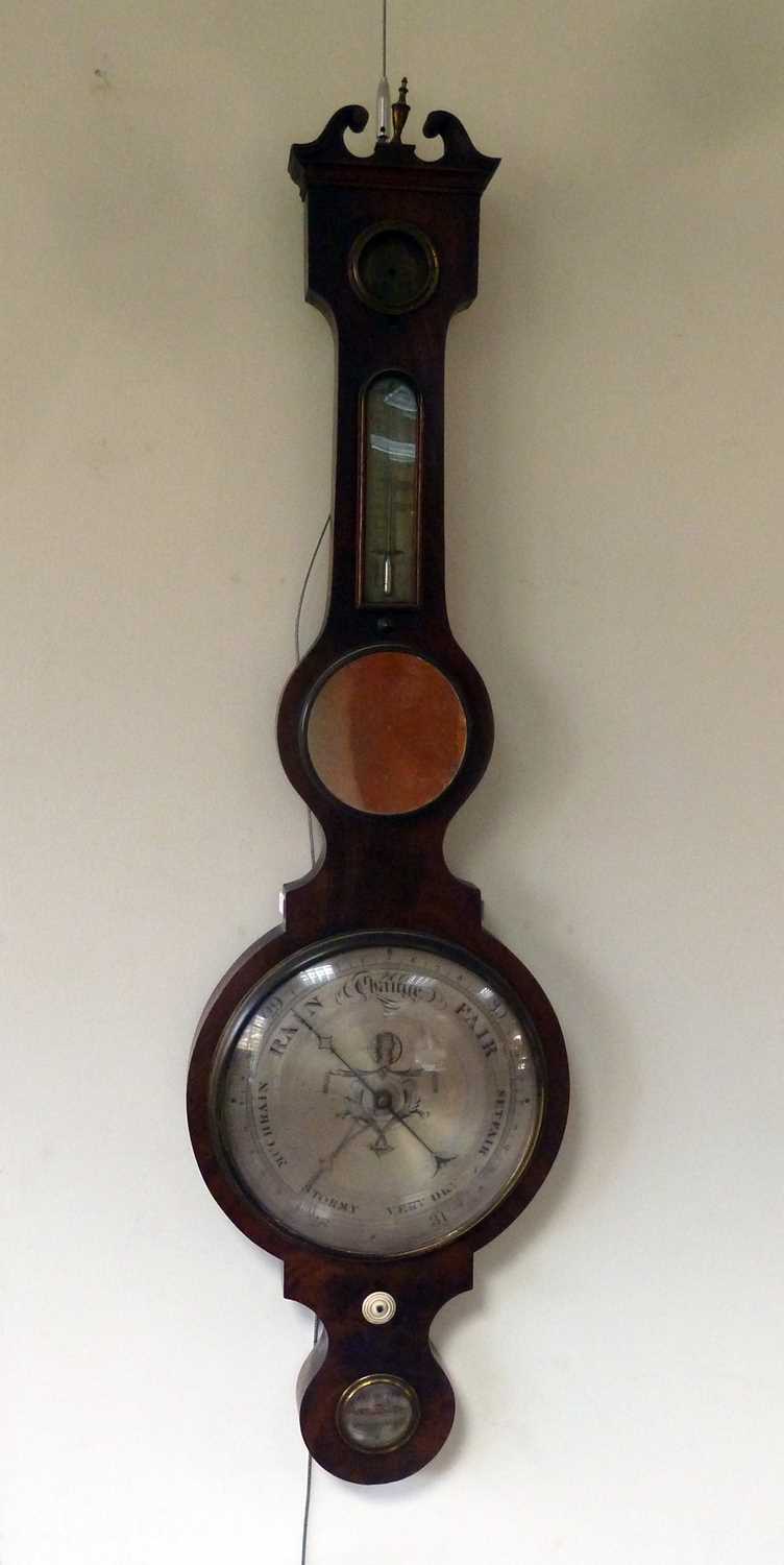 Lot 659 - A Regency mahogany barometer and thermometer