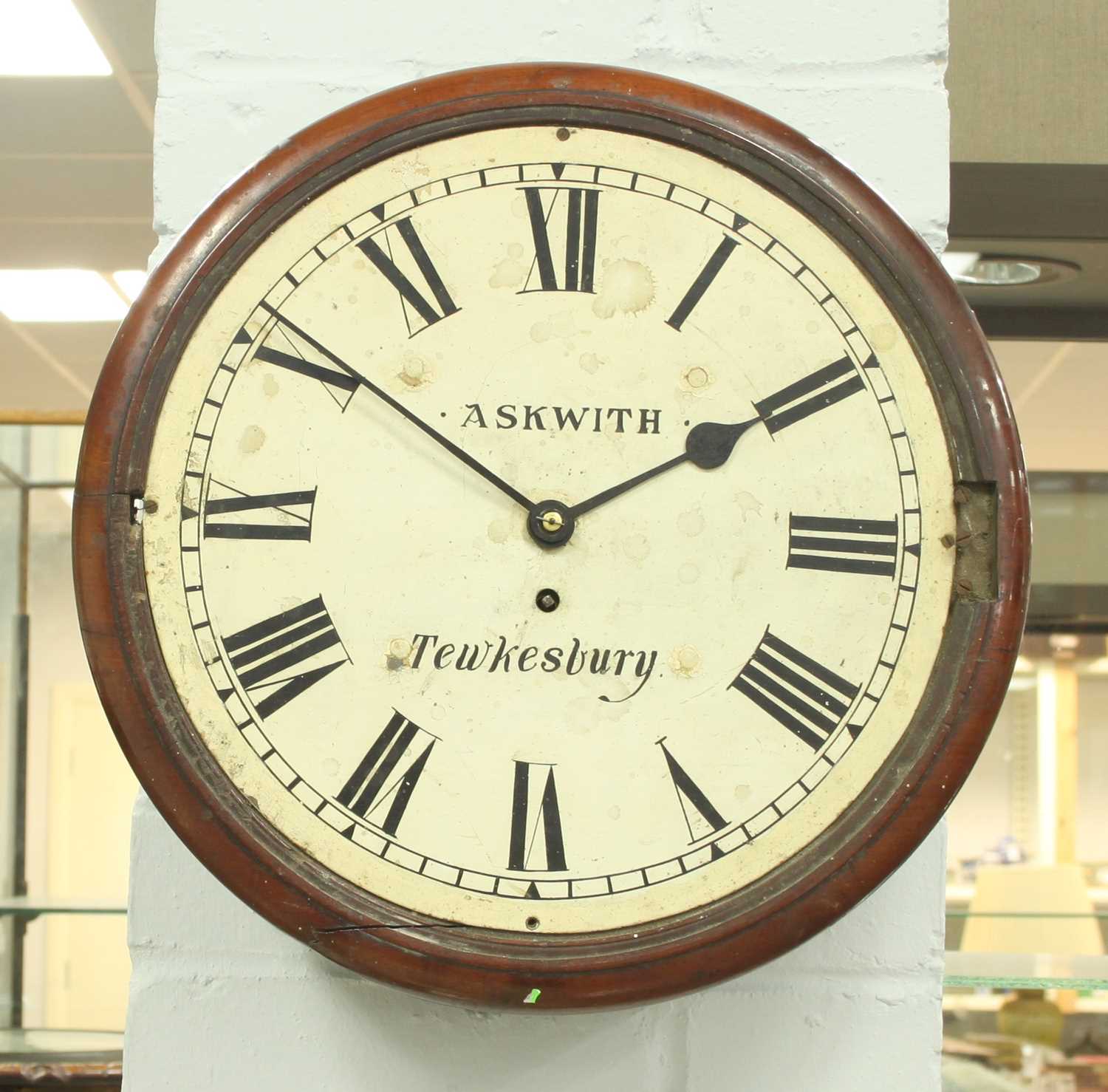 Lot 840 - A circular eight-day kitchen dial by Askwith,
