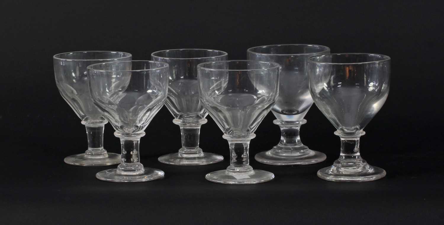 Lot 327 - Four Georgian rummers with fluted bases on
