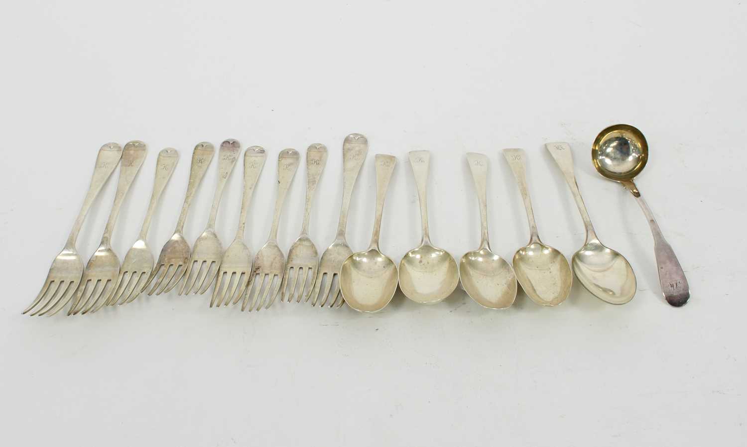 Lot 593 - An old English pattern silver part table