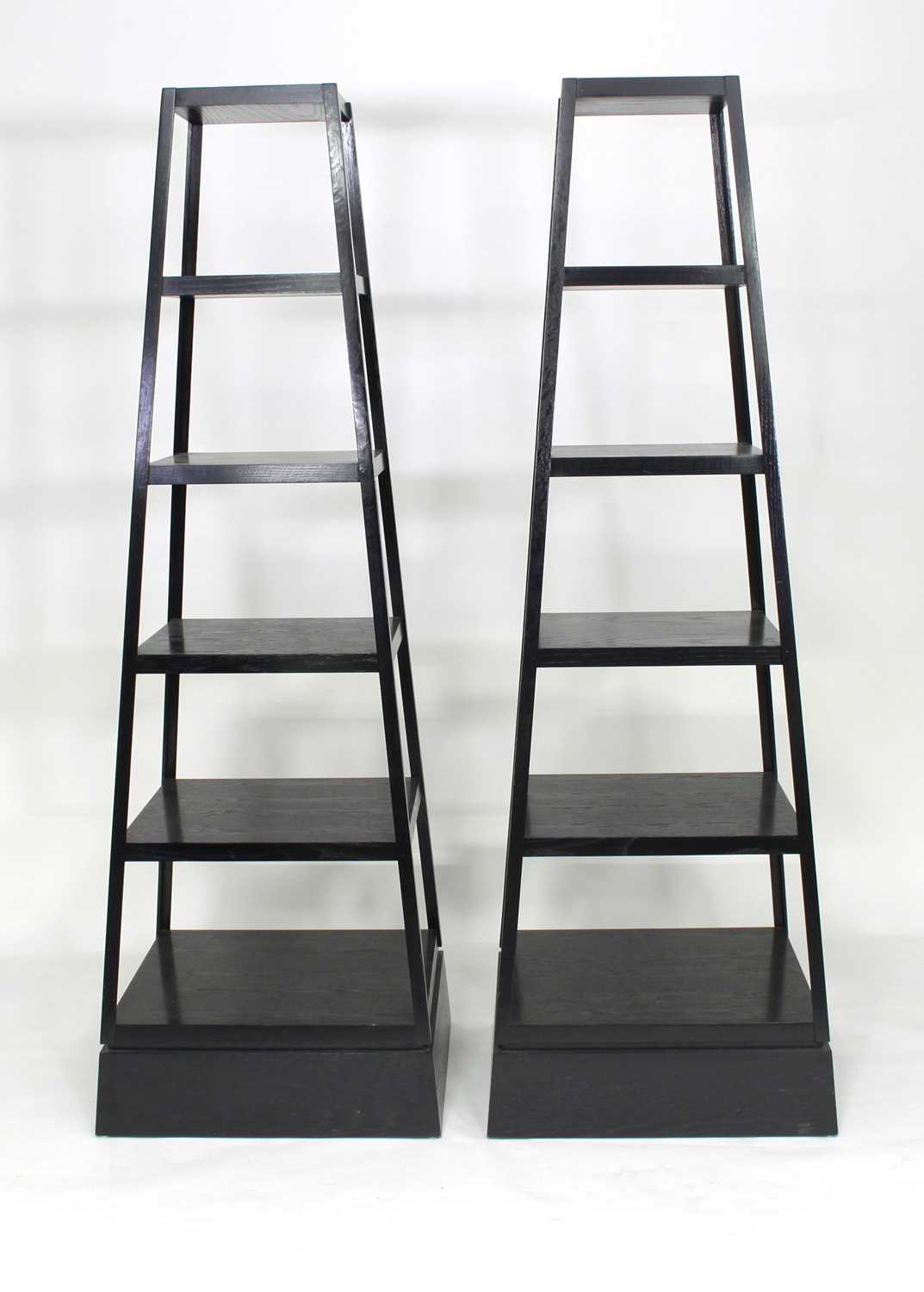 Lot 43 - A pair of six-tier tower display shelves, of