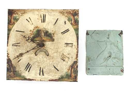 Lot 180 - A 19th Century painted longcase clock face