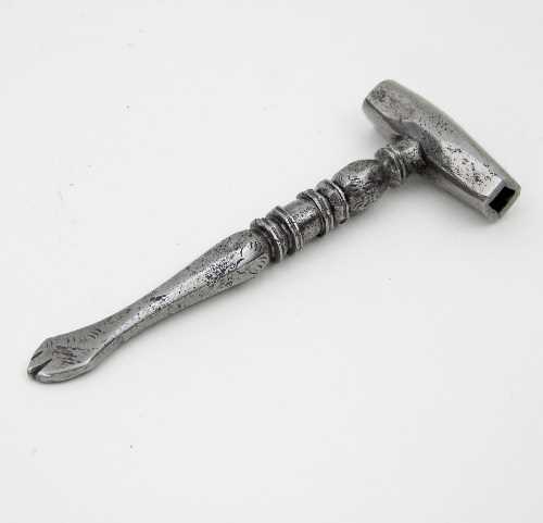 Lot 900 - A steel wheel lock spanner, with double