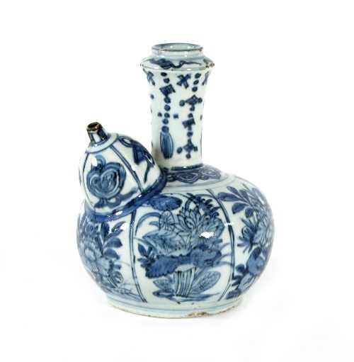 Lot 157 - A Chinese blue and white kendi, 18th Century,
