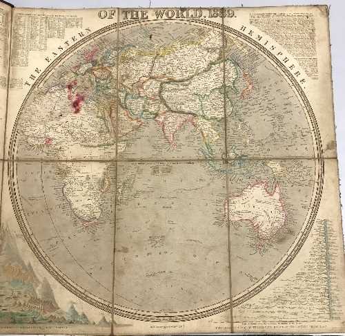 Lot 53 - Gillbert's New Map of the World 1839,