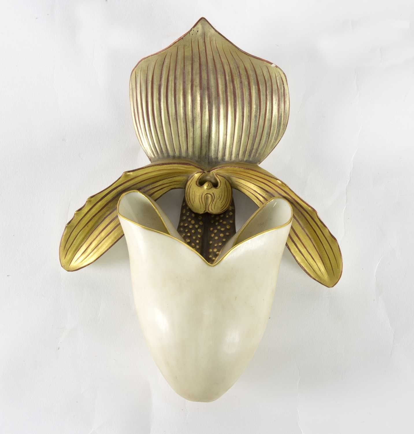 Lot 177 - A Royal Worcester wall pocket, modelled as