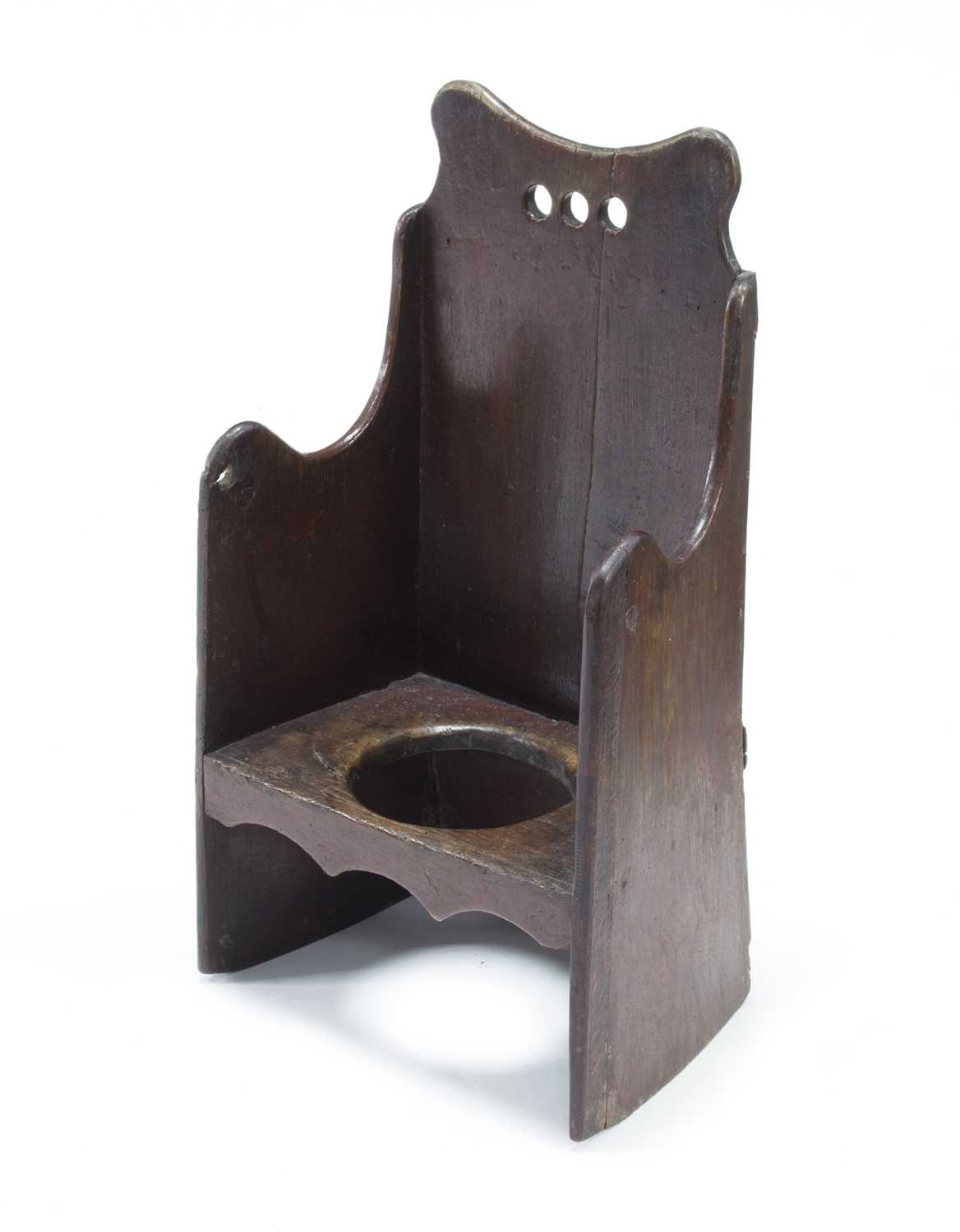 Lot 759 - A child's oak commode chair, 19th Century,