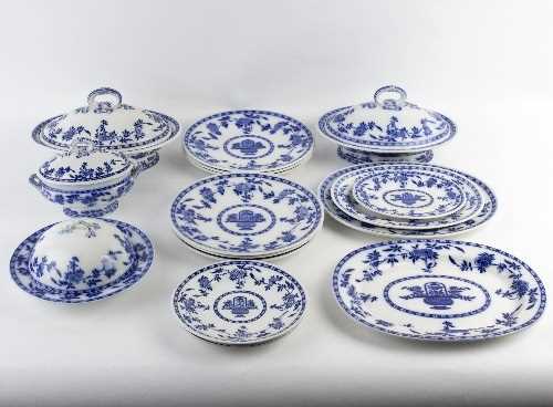 Lot 196 - A Minton Delft pattern part dinner service