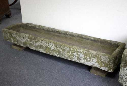 Lot 295 - A rectangular stone trough of narrow