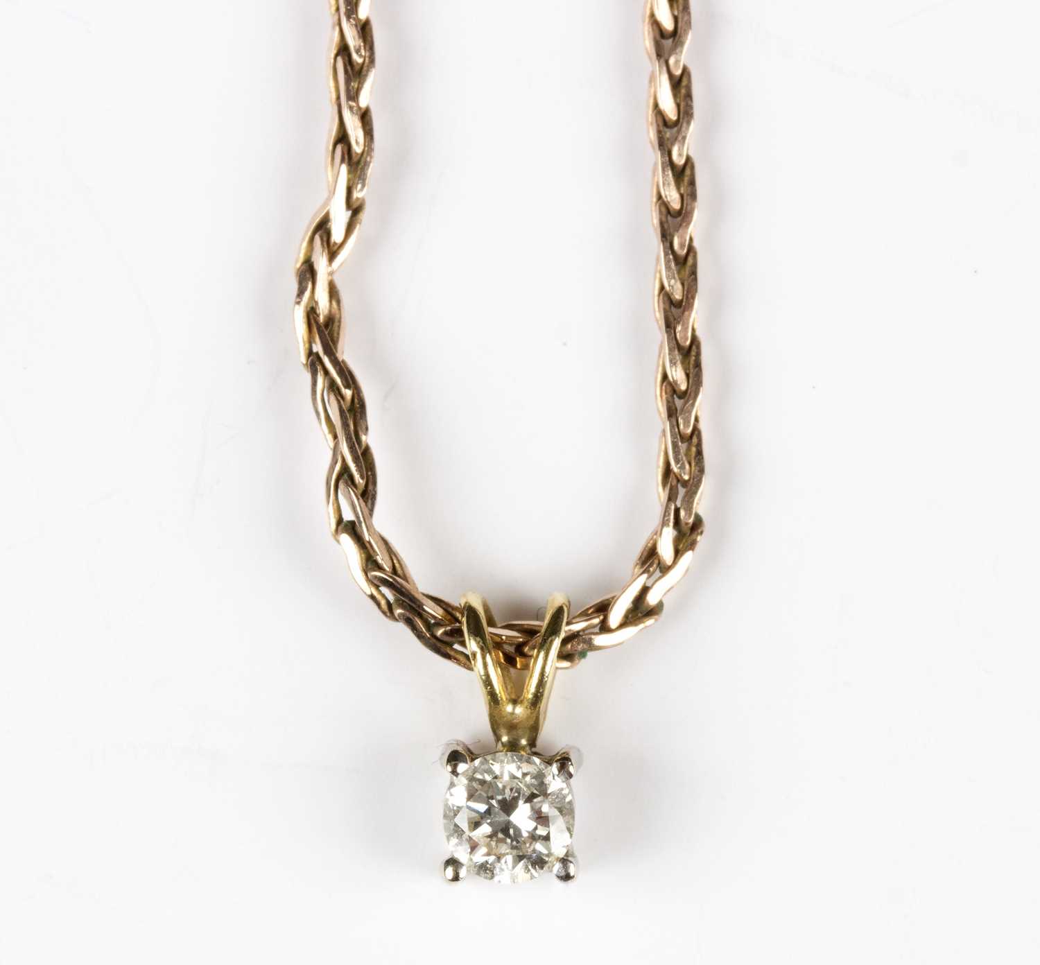 Lot 232 - A diamond single stone pendant, the stone of