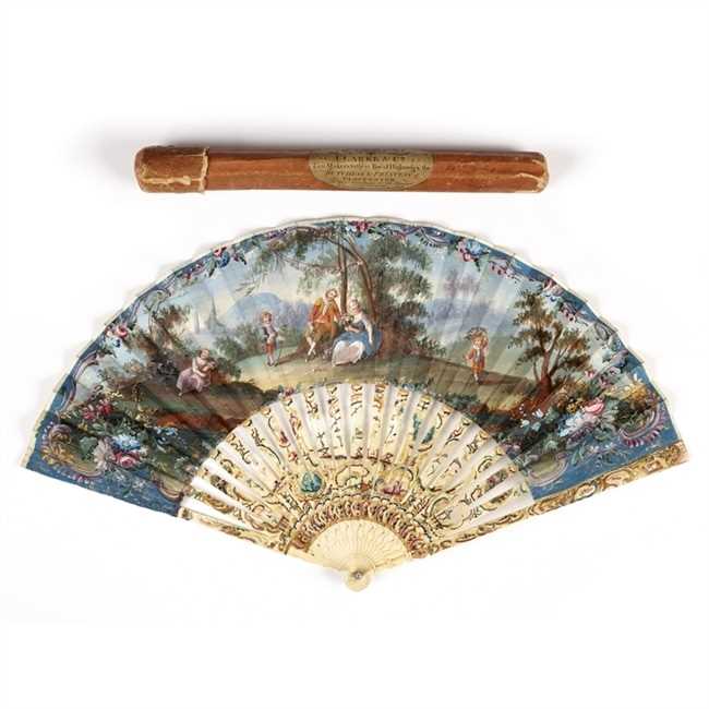 Lot 156 - An 18th Century English fan painted with