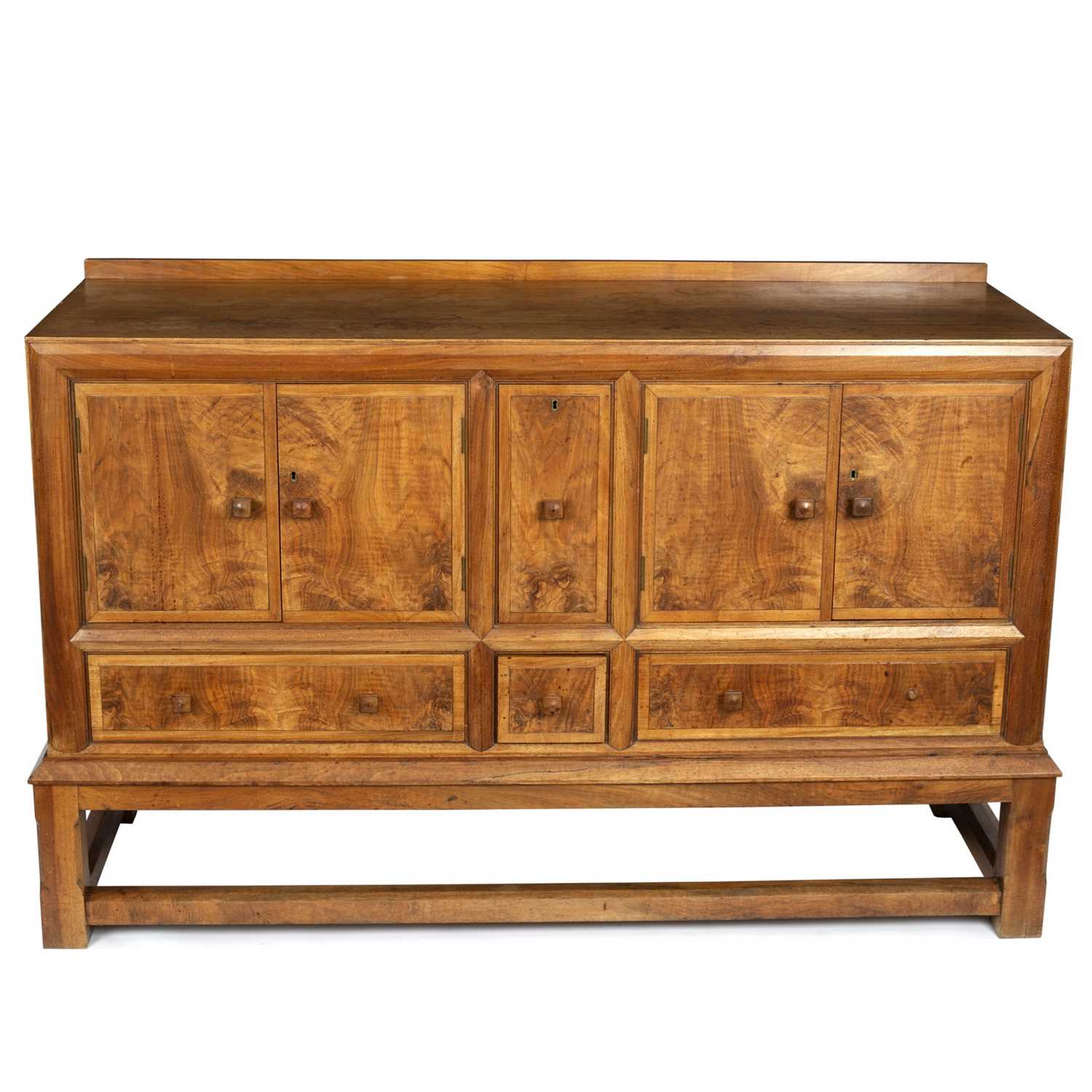Lot 190 - Heals, a walnut panelled sideboard, fitted