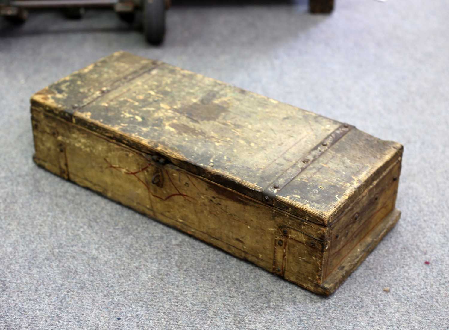 Lot 320 - An early Victorian painted toolbox, 62cm