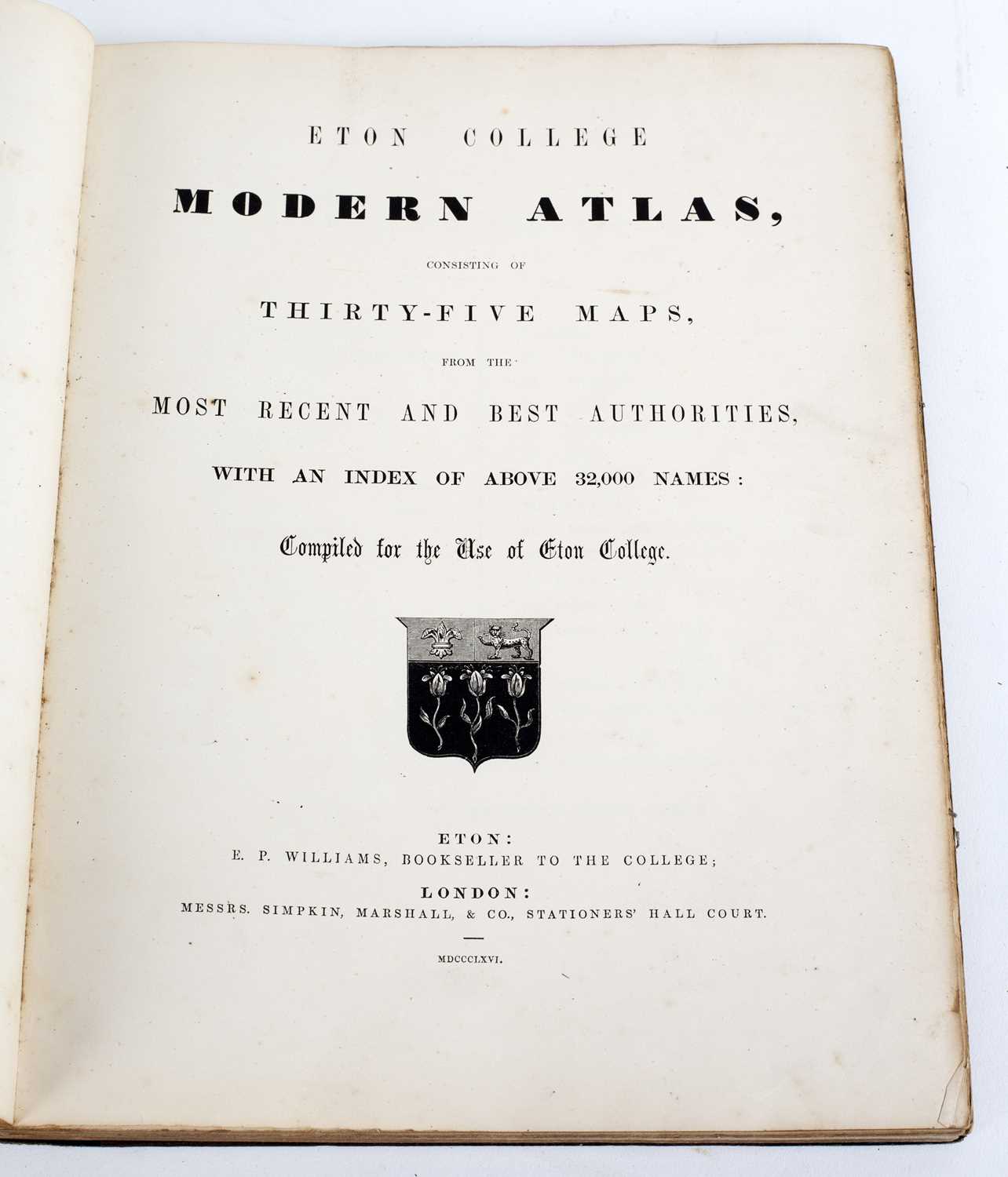 Lot 917 - Eton College Modern Atlas, 34 maps, index of