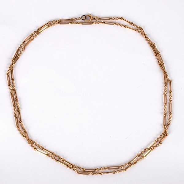 Lot 3 - A 15ct gold fetter and three type chain,