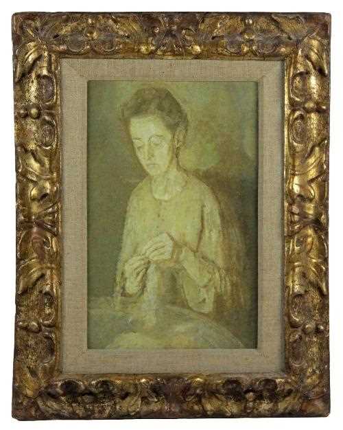 Lot 518 - Gwen John (1876-1939) Woman Sewing