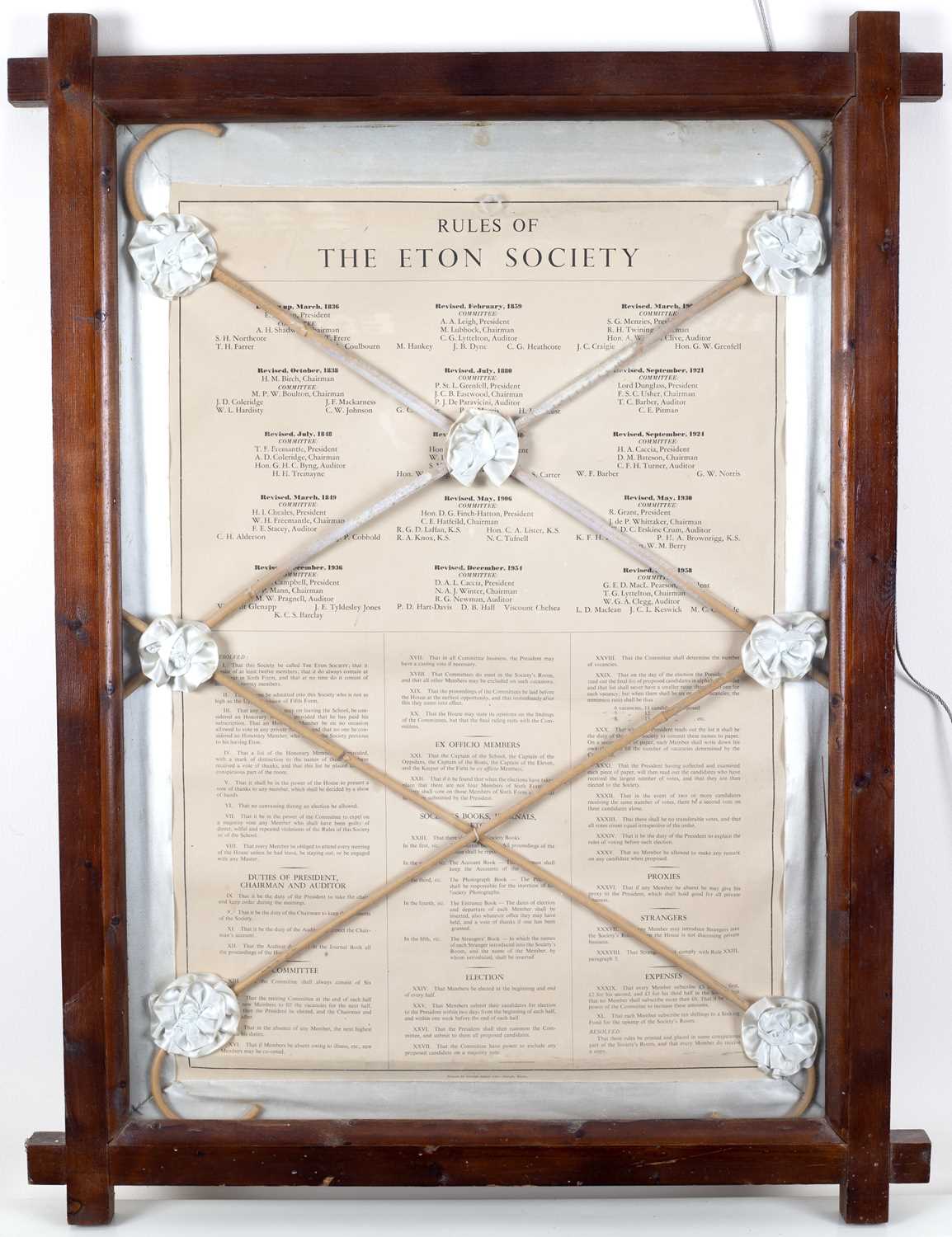 Lot 42 - The Rules of the Eton Society, printed by