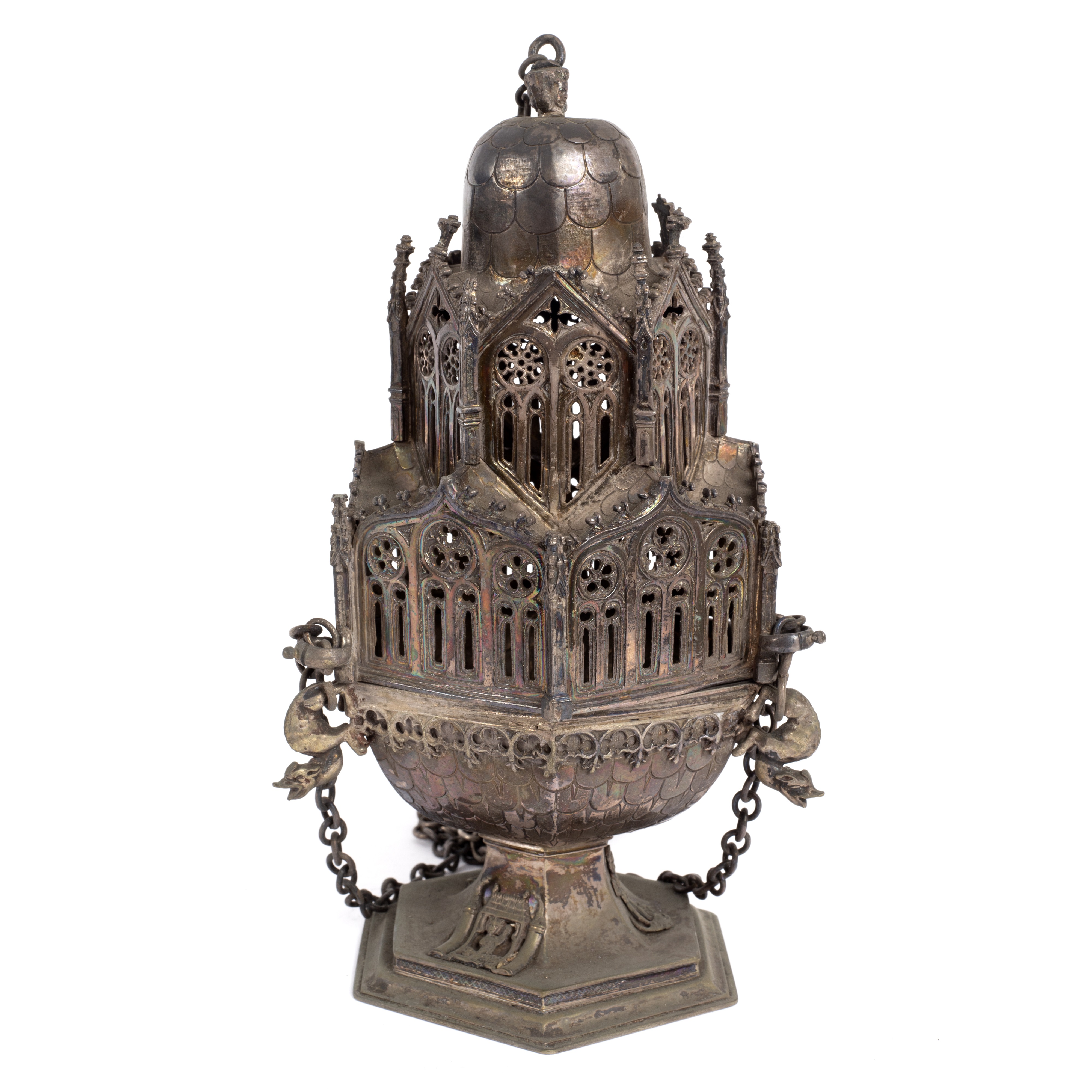 Lot 134 - A replica of a medieval censer, probably