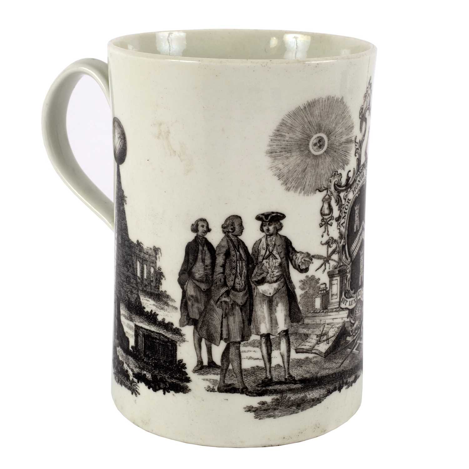 Lot 193 - A Worcester masonic cylindrical tankard,