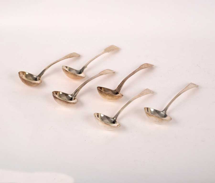 Lot 45 - A pair of George III fiddle and thread