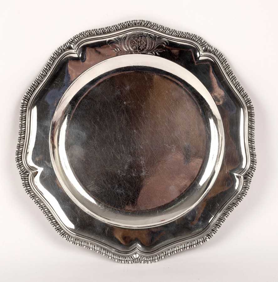 Lot 55 - A George II silver plate, George Wickes,