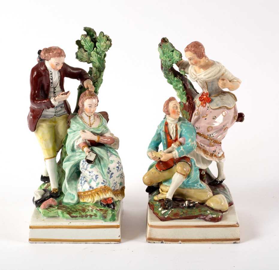 Lot 960 - A pair of English pearlware figures, circa