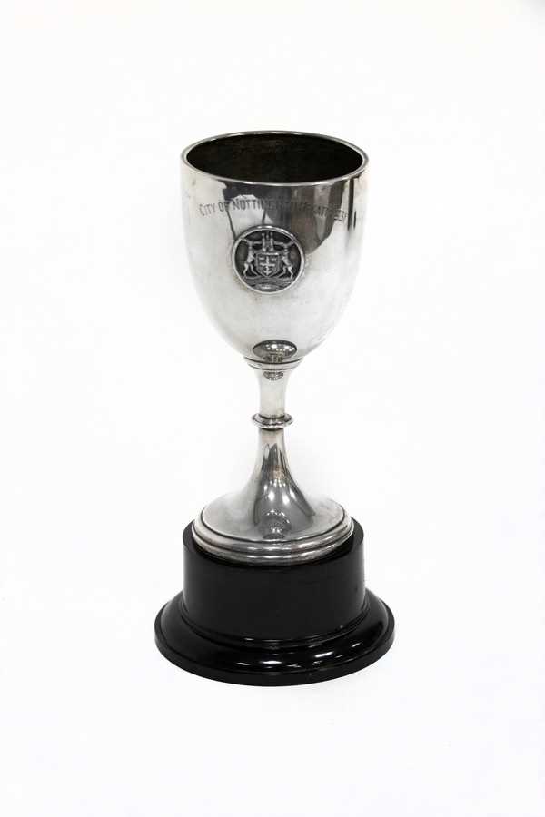 Lot 56 - A silver trophy cup for City of Nottingham
