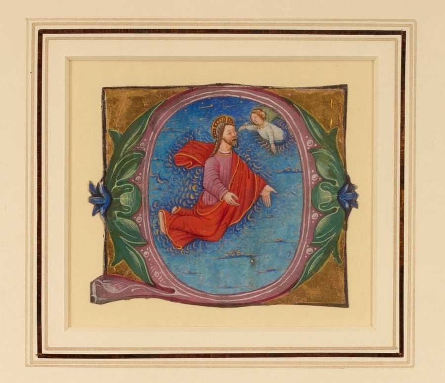 Lot 214 - An early 15th Century illuminated letter O