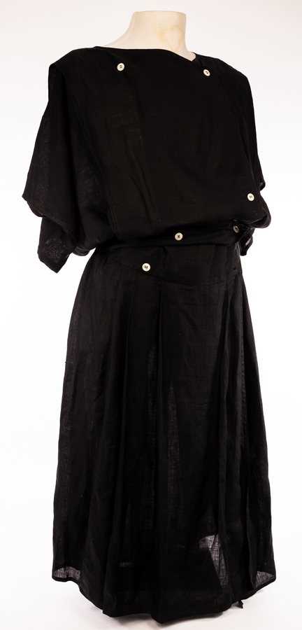 Lot 21 - Sportmax, black linen belted 'gymslip' dress,