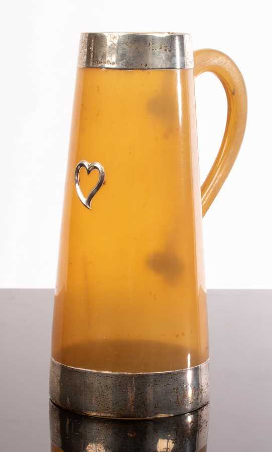 Lot 58 - A Scottish silver mounted horn tankard, of