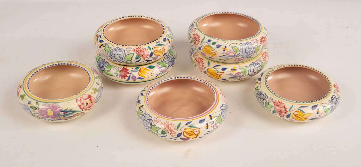 Lot 329 - Poole Pottery, seven 15cm posy dishes,