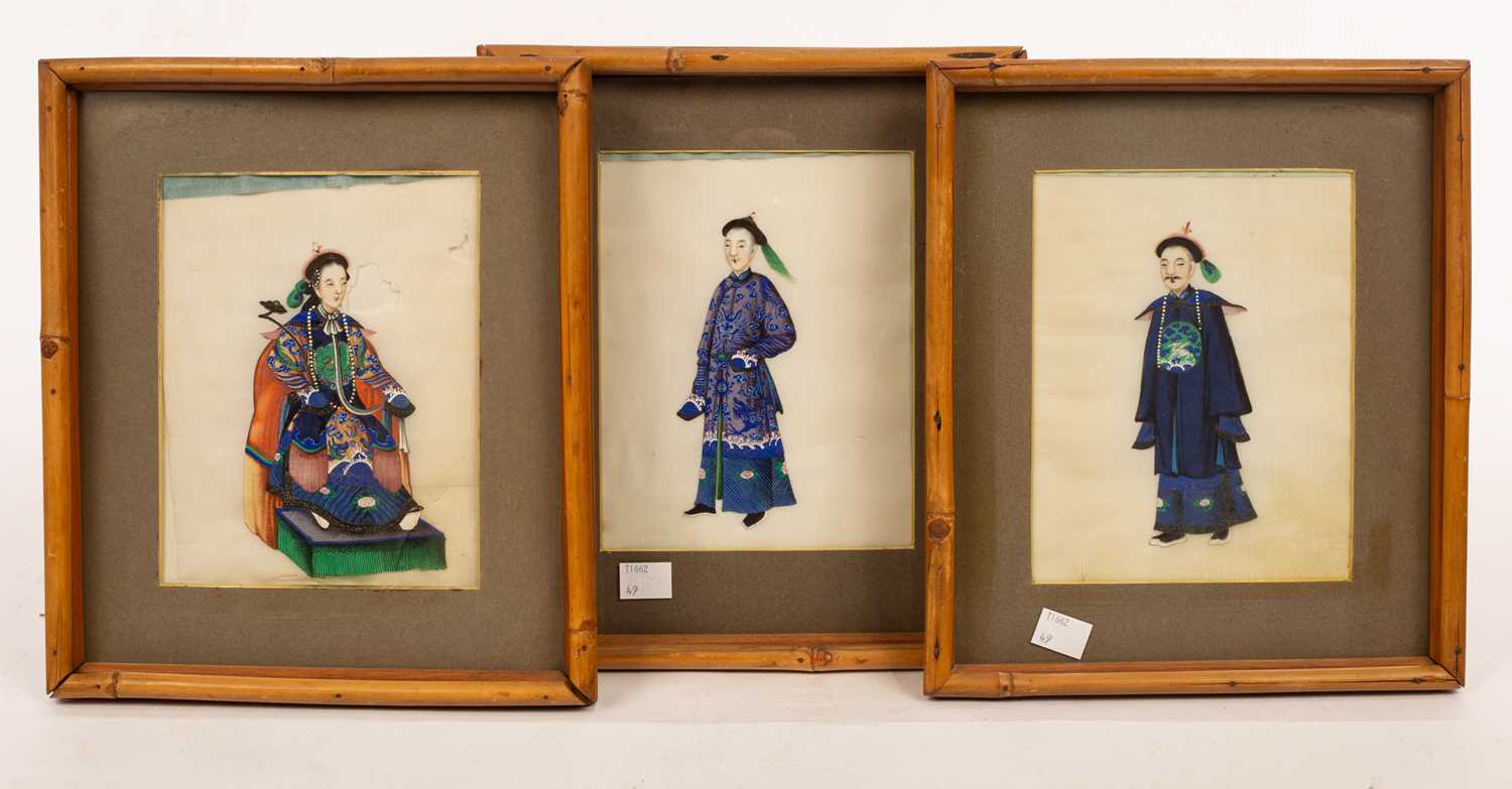 Lot 423 - Six Chinese rice paper paintings of