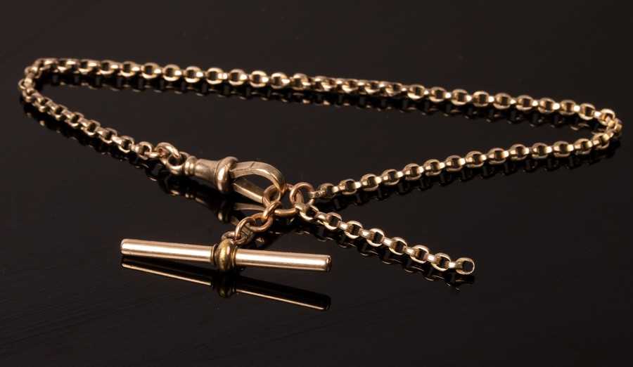 Lot 196 - An unhallmarked single Albert watch chain