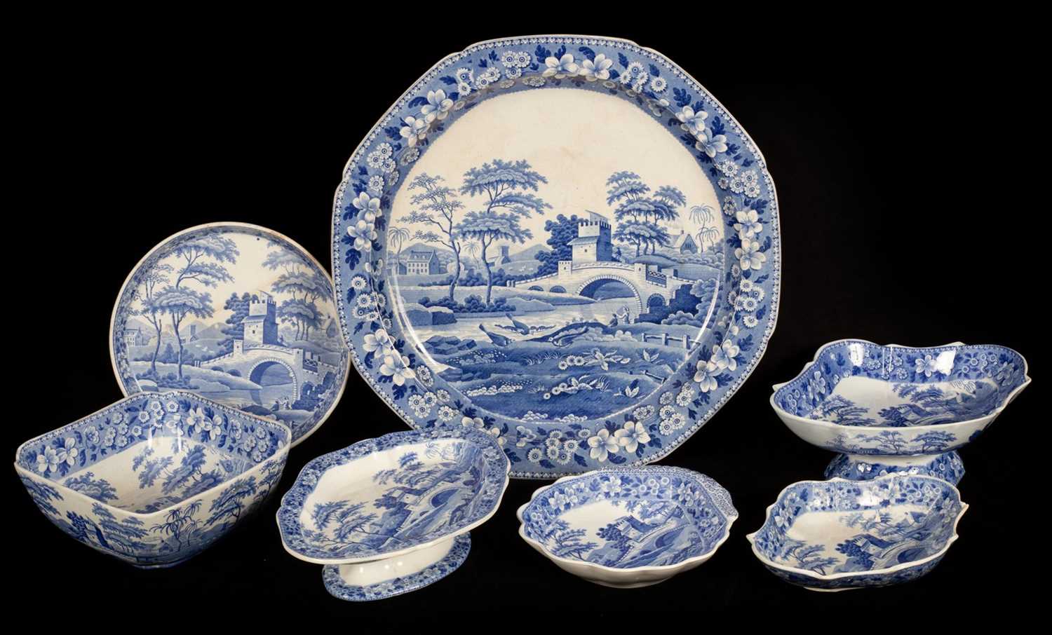 Lot 273 - A group of Spode blue and white Tower