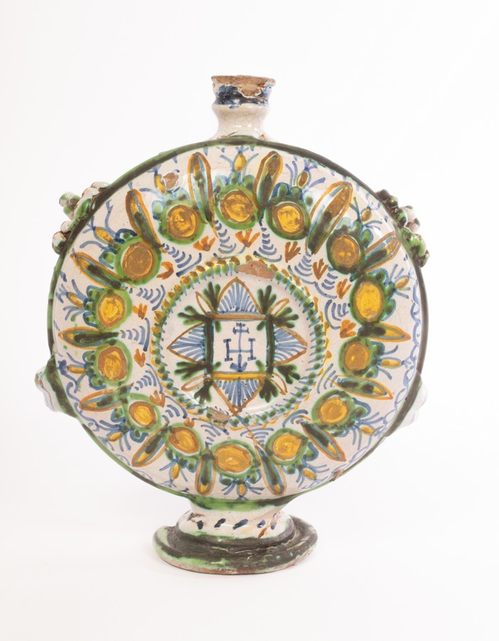 Lot 56 - Two Italian Maiolica pilgrim flasks,