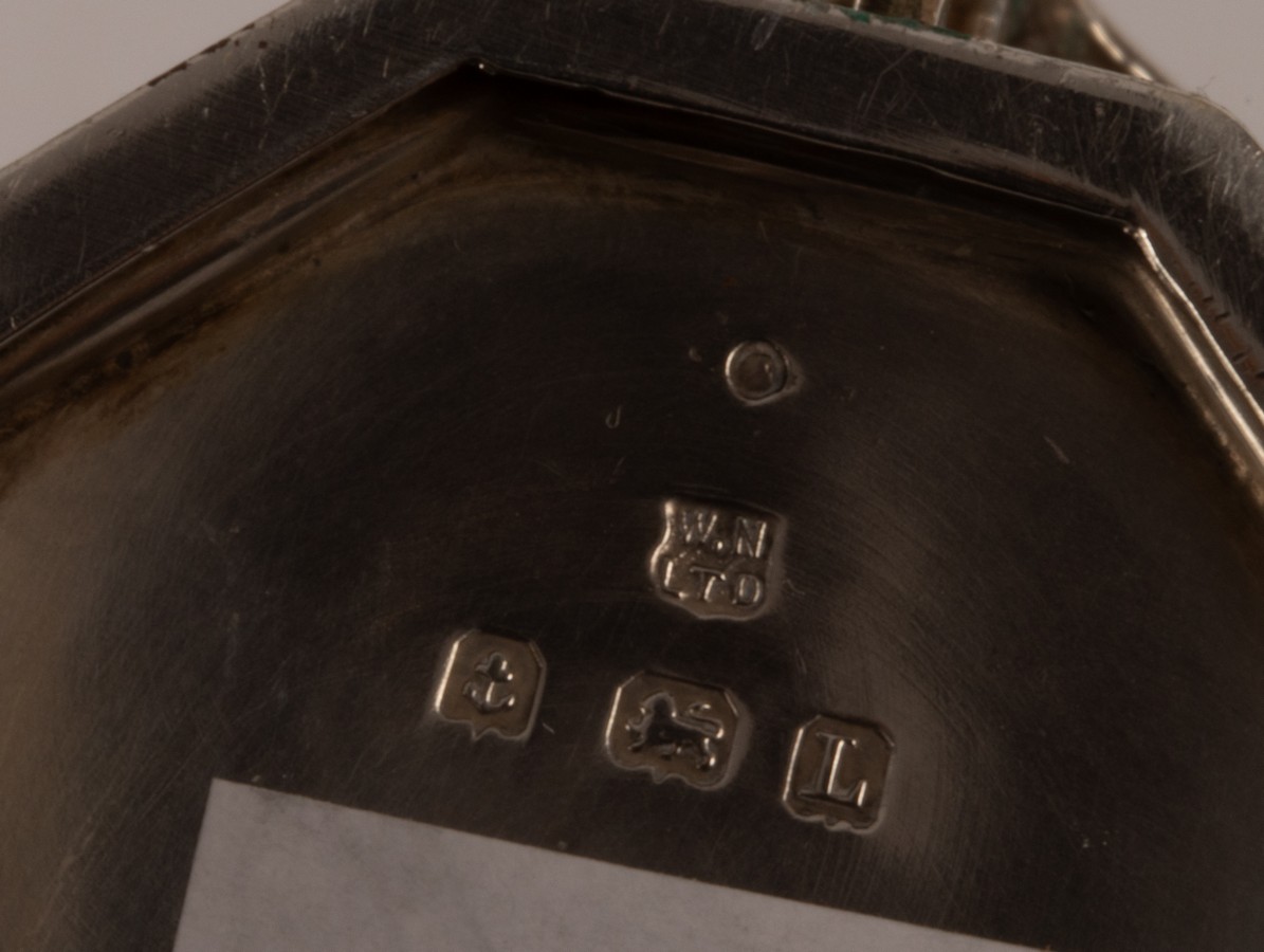 Lot 6 - A three piece silver cruet set, William Neale