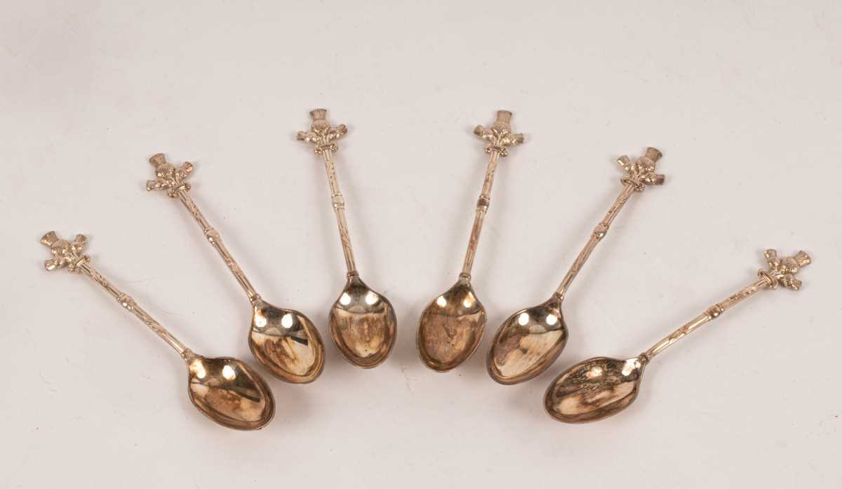 Lot 26 - A set of six Victorian thistle top silver