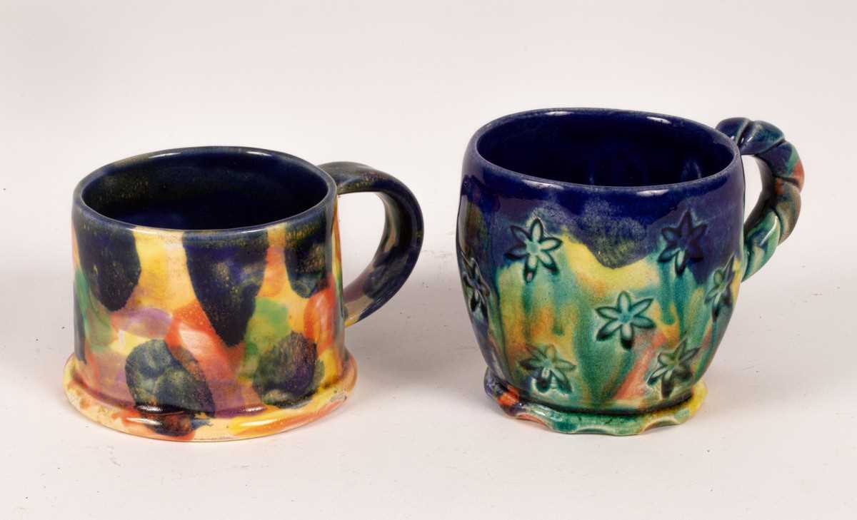 Lot 128 - Kate Malone (born 1959), two stoneware mugs,