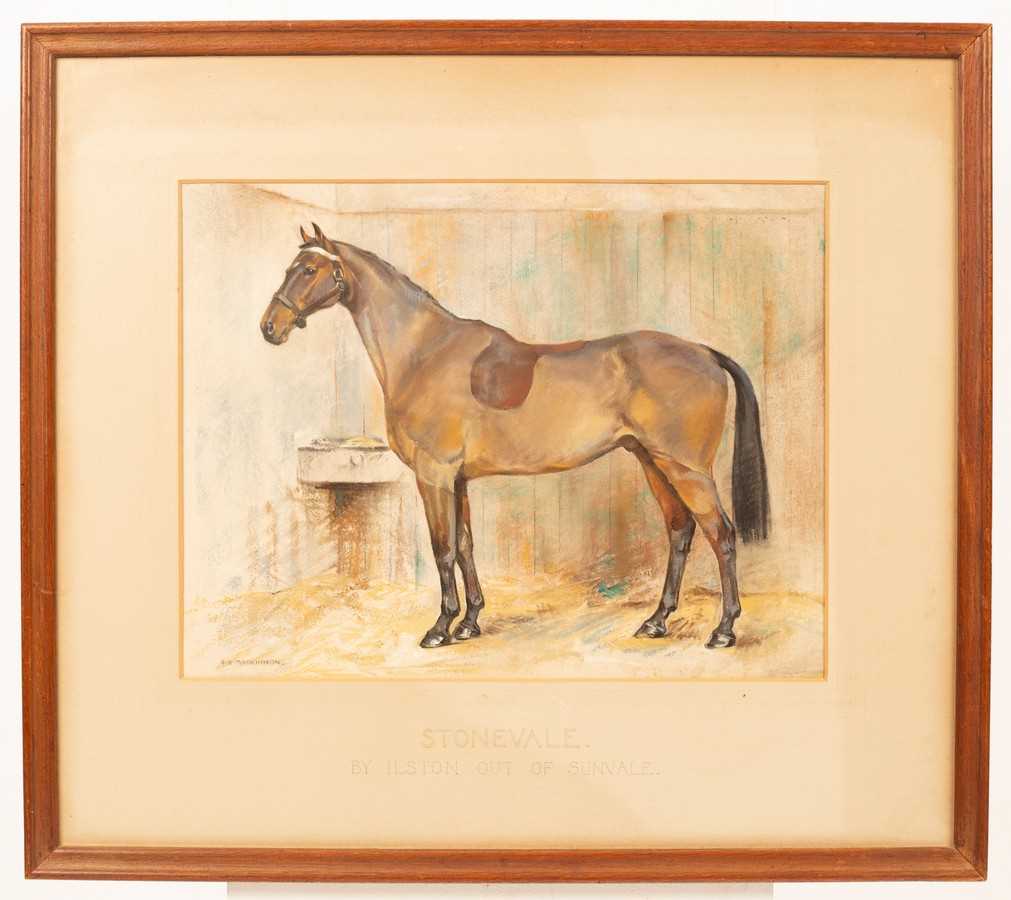Lot 1041 - A R Mackinnon/Study of a Stabled Horse,