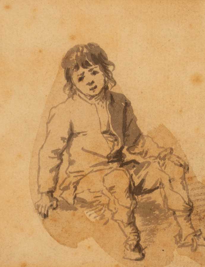 Lot 268 - Circle of George Morland/A Sad Boy/pen and