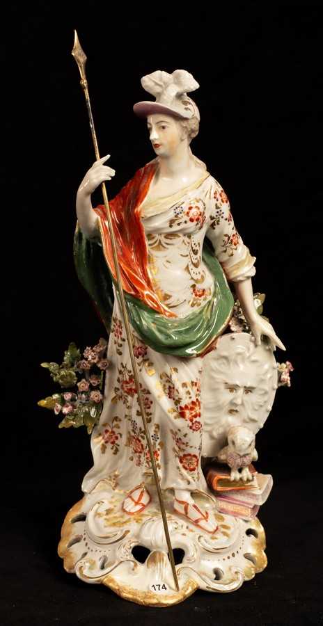 Lot 421 - A Derby porcelain figure of Minerva,