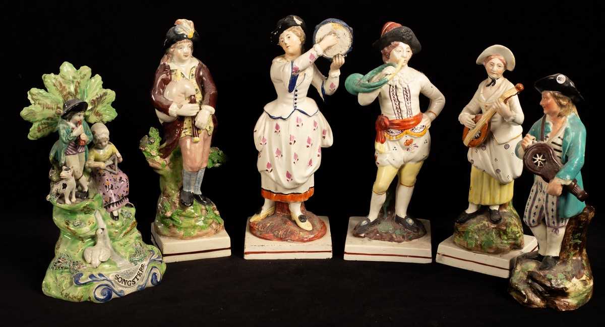 Lot 455 - Four Staffordshire pearlware figures of