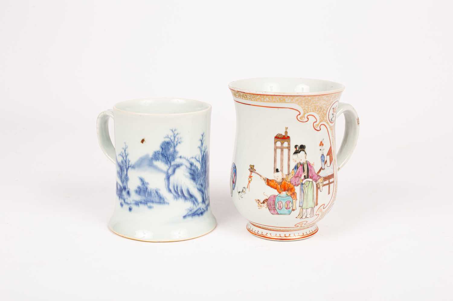 Lot 89 - Two Chinese porcelain mugs