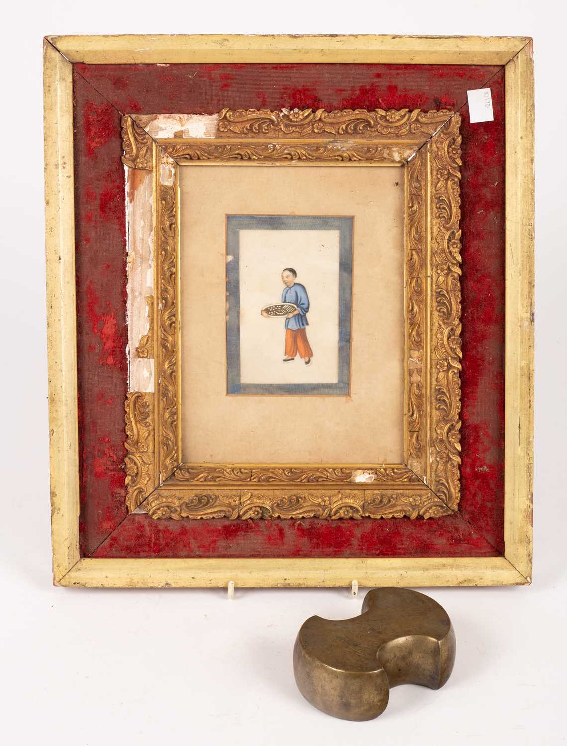 Lot 71 - A Chinese bronze scroll weight