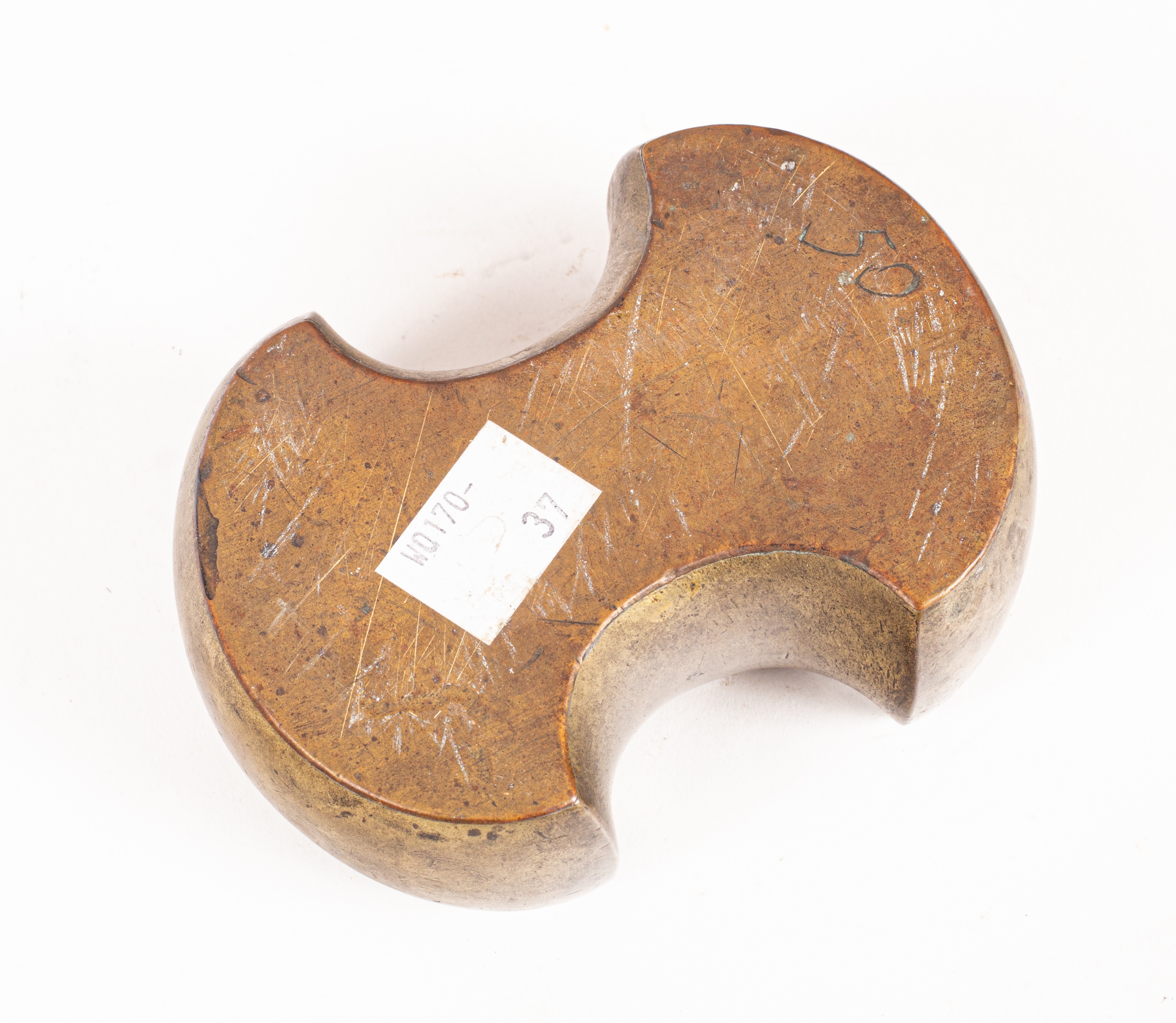 Lot 71 - A Chinese bronze scroll weight