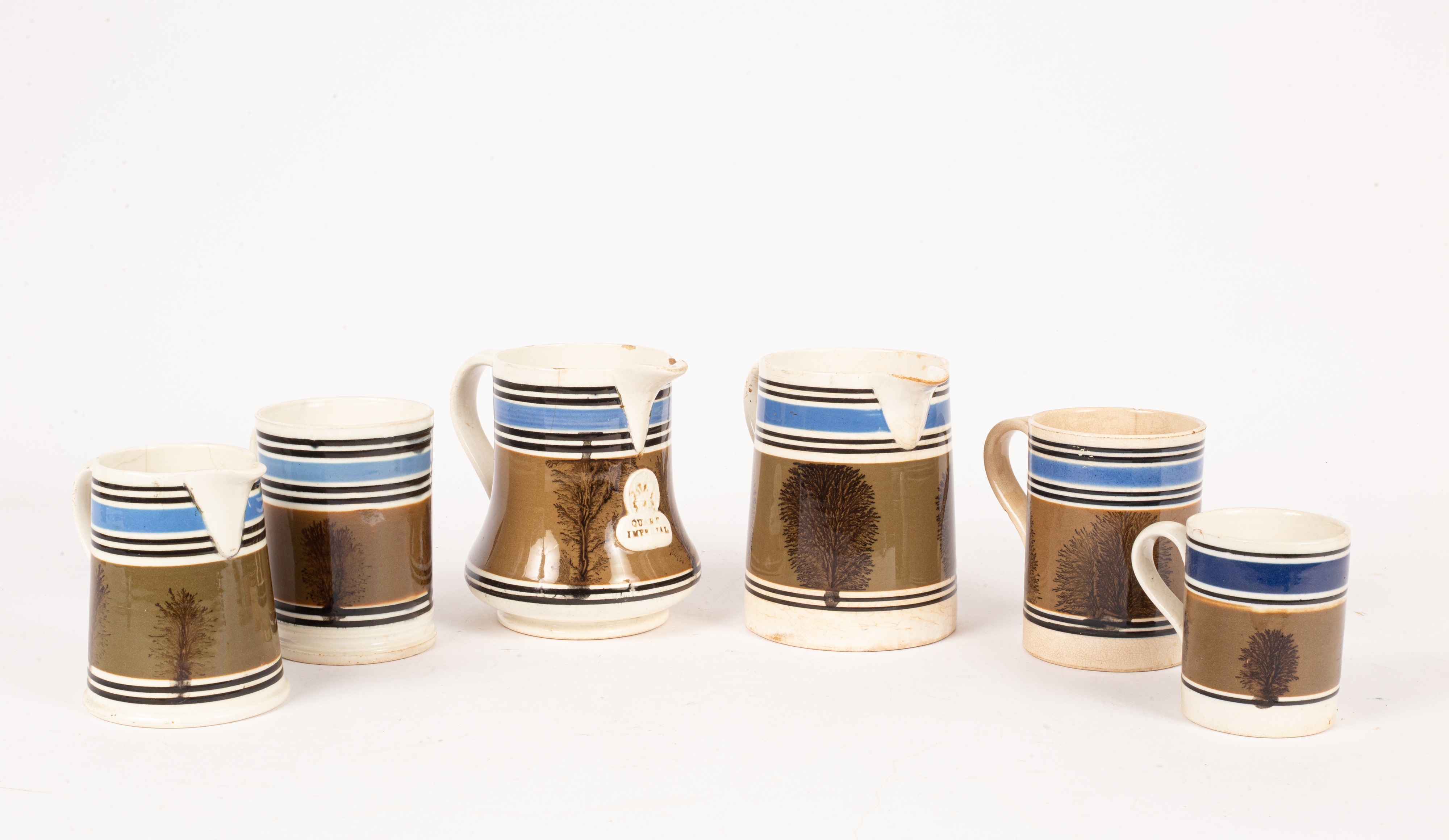 Lot 260 - Six items of 19th Century buff and blue