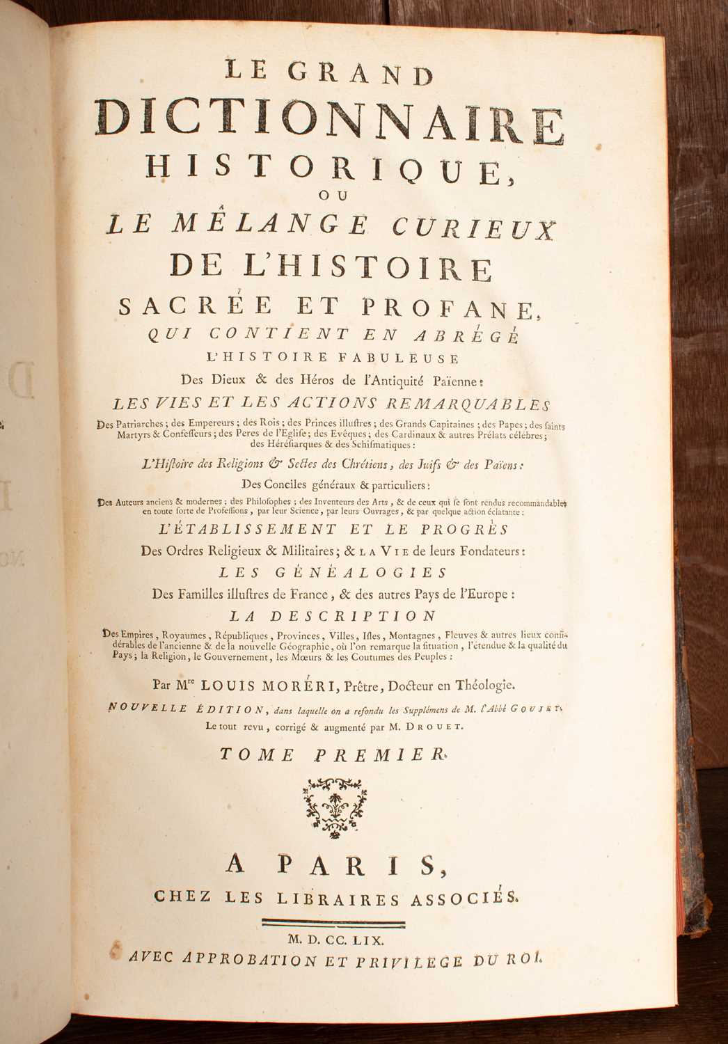 Lot 1 - Moreri (Louis) Le Grand Dictionnaire