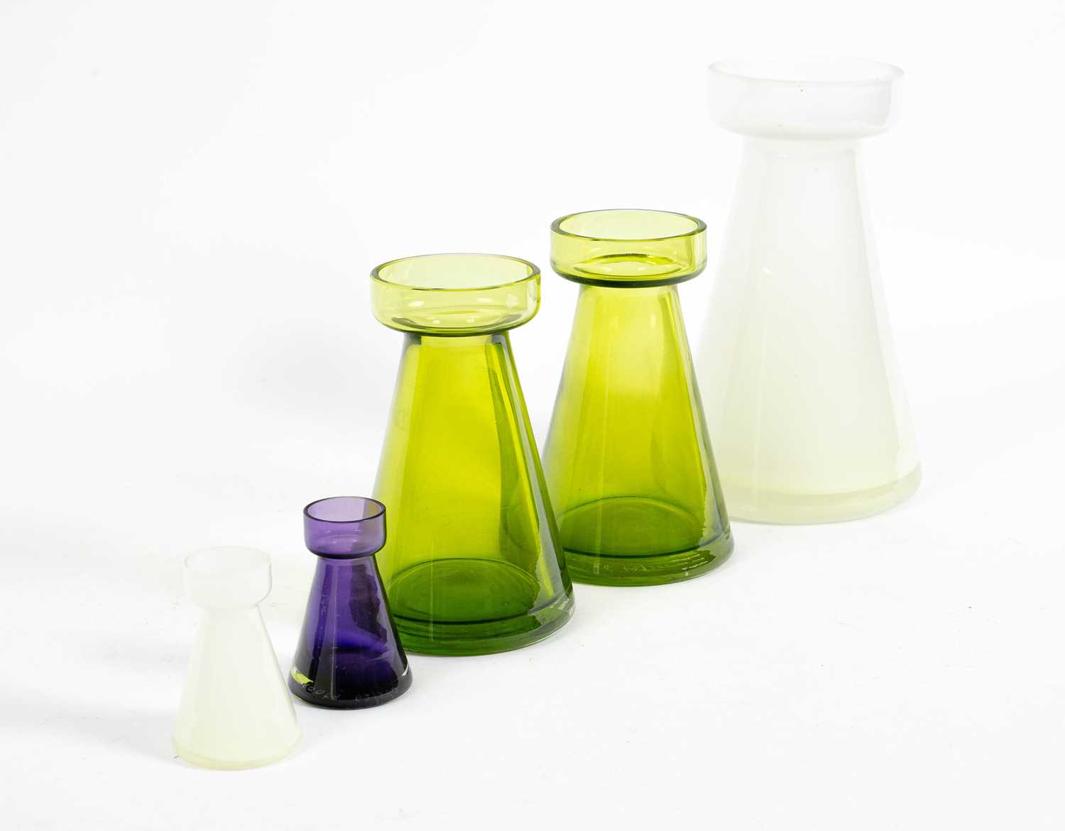 Lot 755 - A set of five graduating Glassroots studio